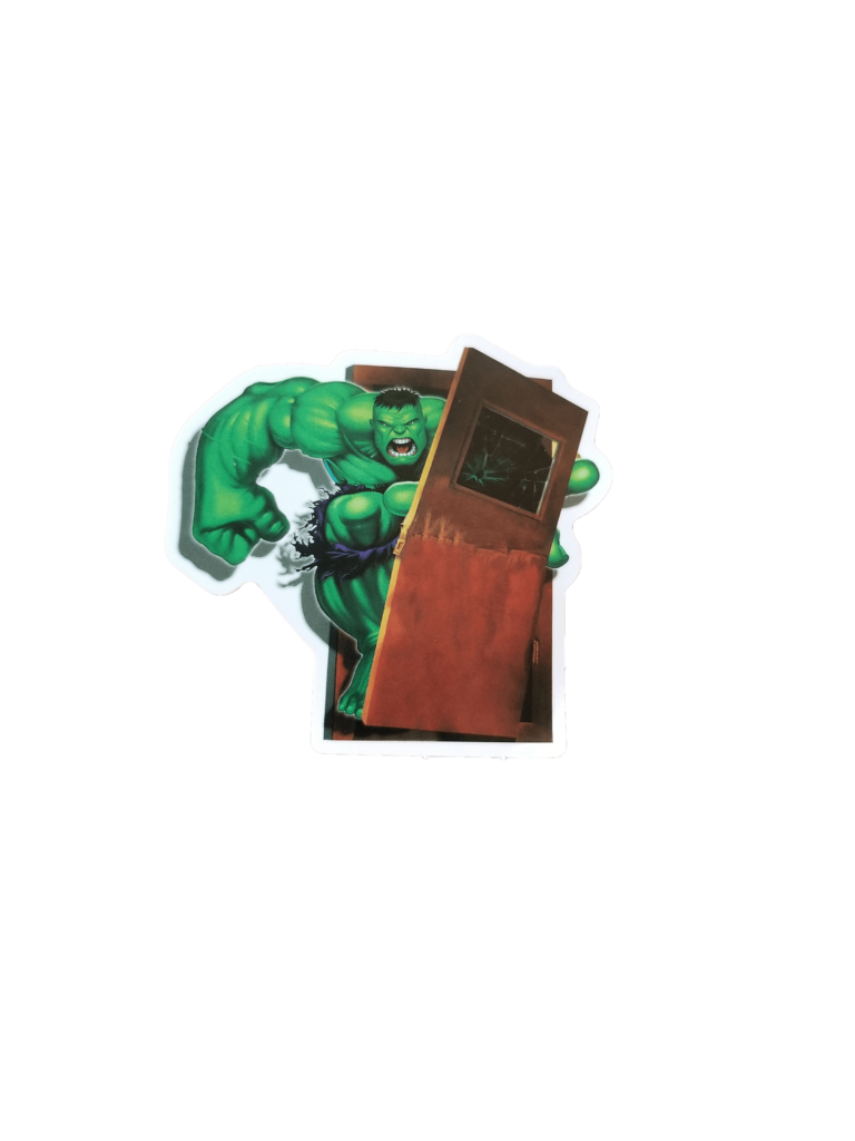 Hulk Smashing Through Door Sticker - Believe Rationally