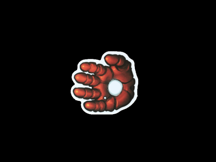 Iron Man Sticker, Iron Man Right Repulsor, Right Hand Iron Man ...